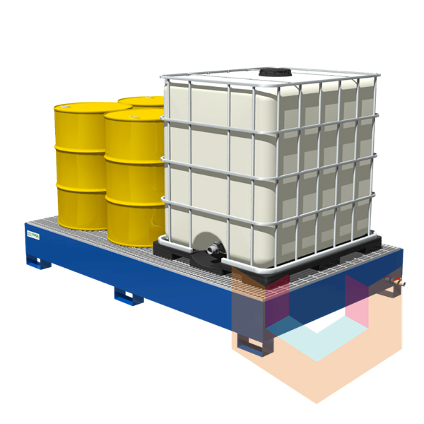 Pallet Antiderrame 1100 ltrs Doble IBC Metálico - Verkoper Spa